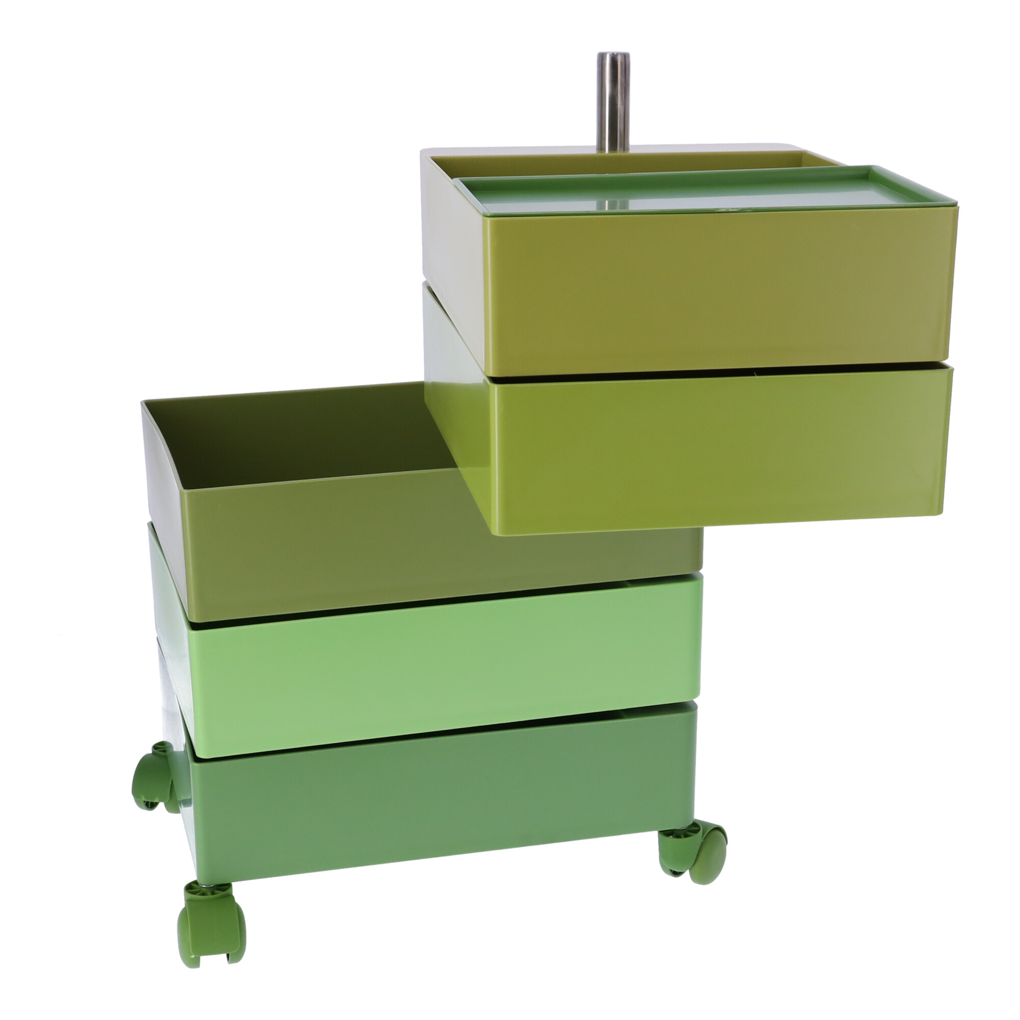 Office pedestal 360 / Handy cabinet on wheels with five drawers - green